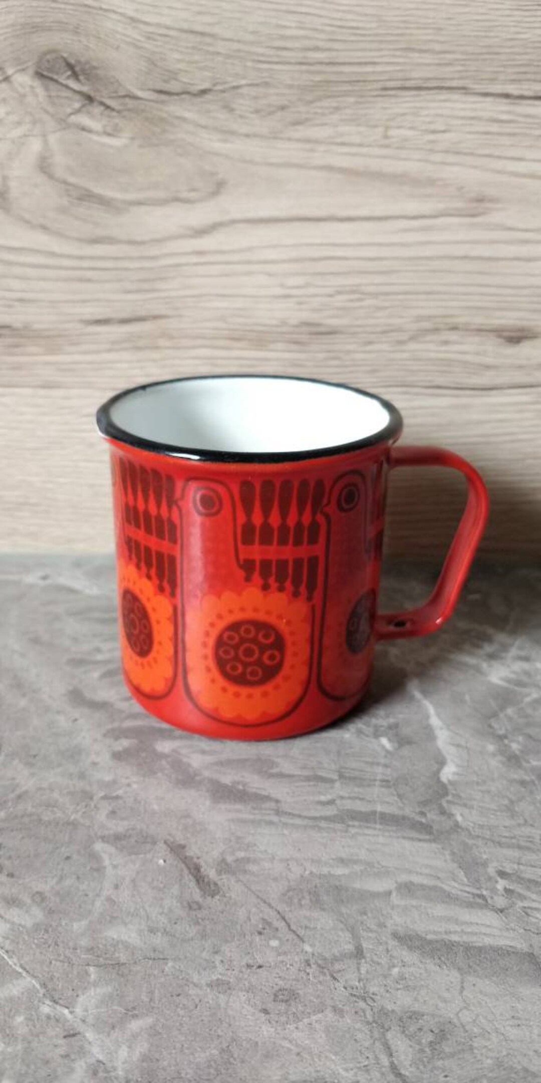 Finel Arabia Bird Lintu Enamel Mug, Red - Etsy