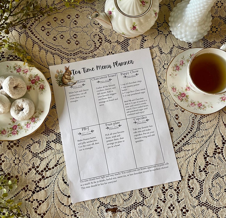 Poetry Tea Time Printable Planner | Activity Cards and Flash Cards - Etsy