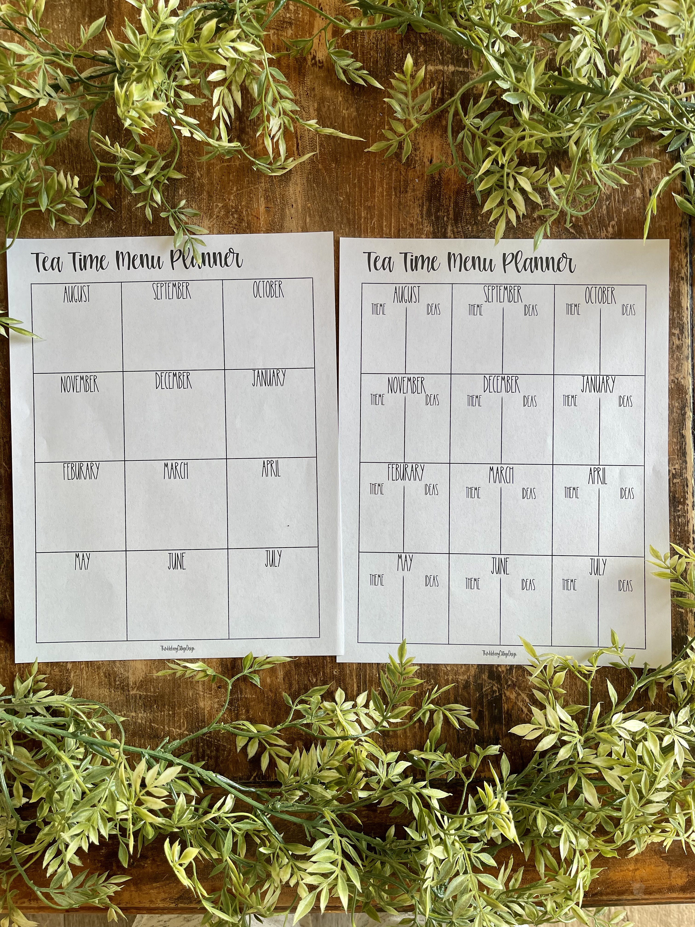 Homeschool Tea Time Menu Planning Bundle Printable | Difital Download ...