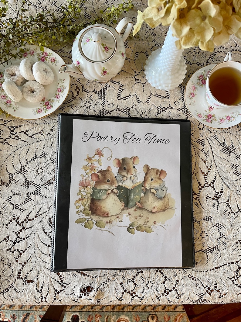 Poetry Tea Time Printable Planner | Activity Cards and Flash Cards - Etsy