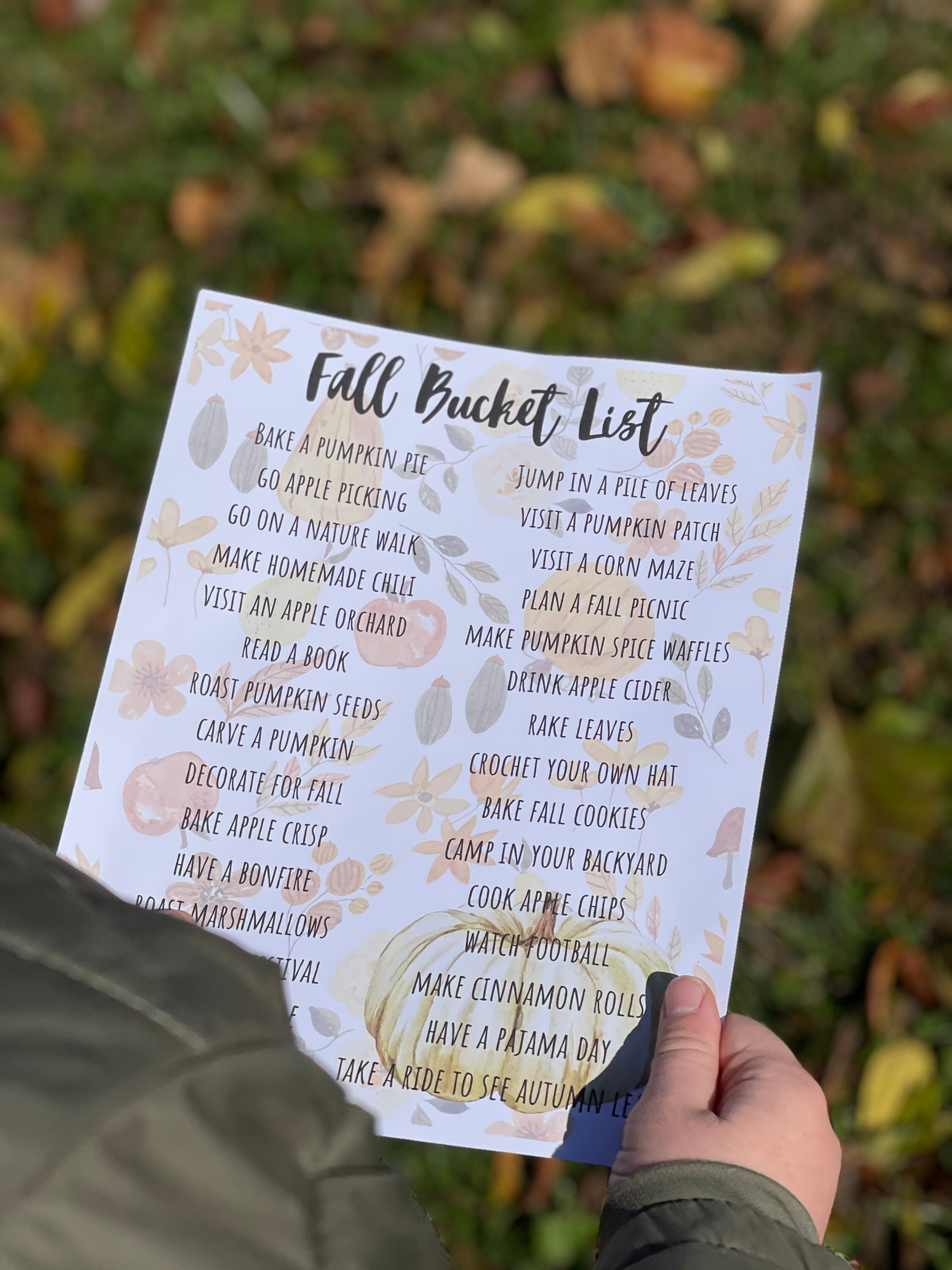 Fall Bucket List and Scavenger Hunt Bundle Instant Download - Etsy