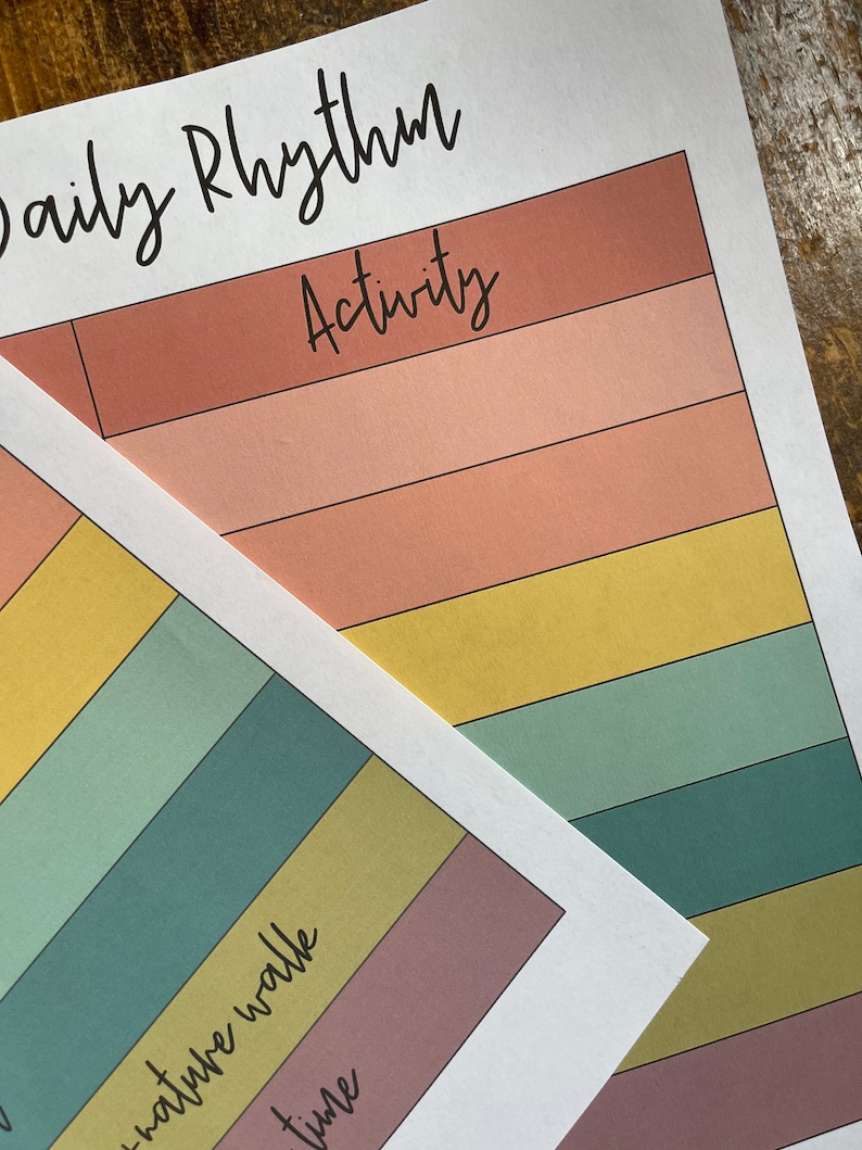 Rainbow Homeschool Daily Rhythm Schedule Printable Digital Download ...