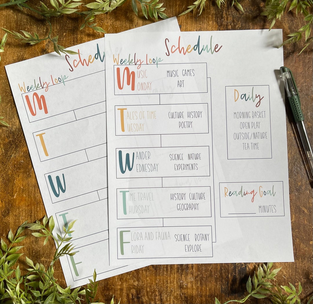 Preschool Minimalist Loop Schedule Homeschool Planner Bundle | Morning ...
