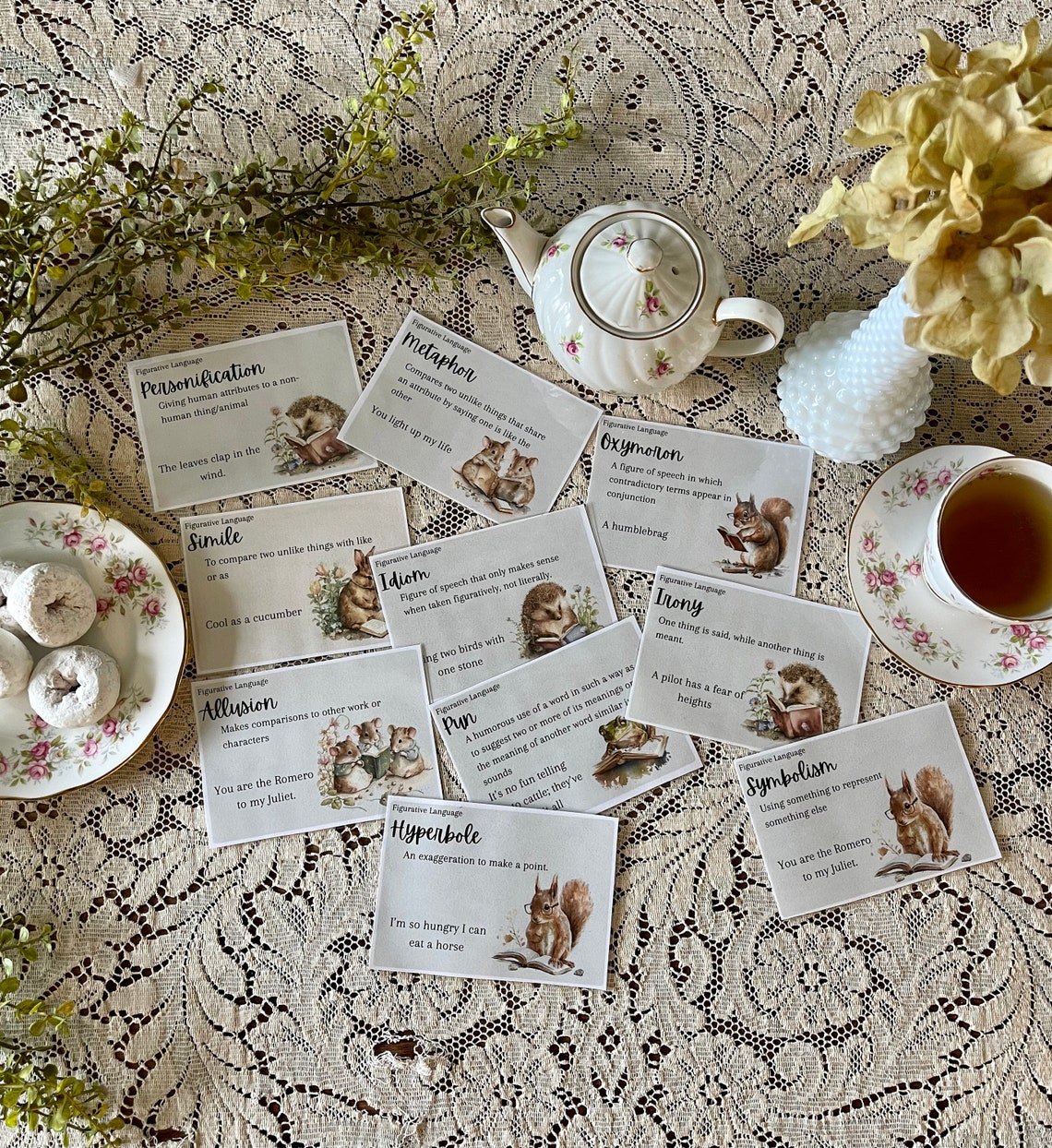 Poetry Tea Time Printable Planner | Activity Cards and Flash Cards - Etsy