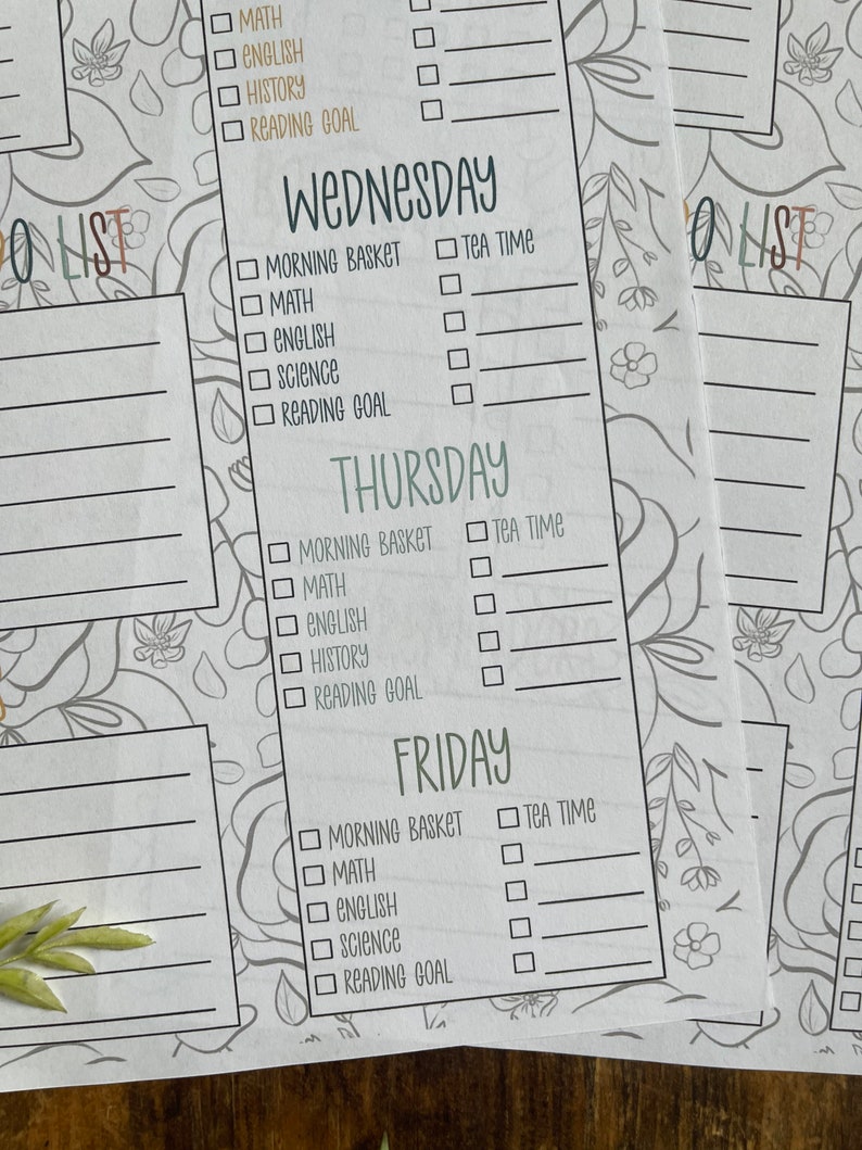 Boho Homeschool Weekly Planner | Printable Routine Page (digital ...