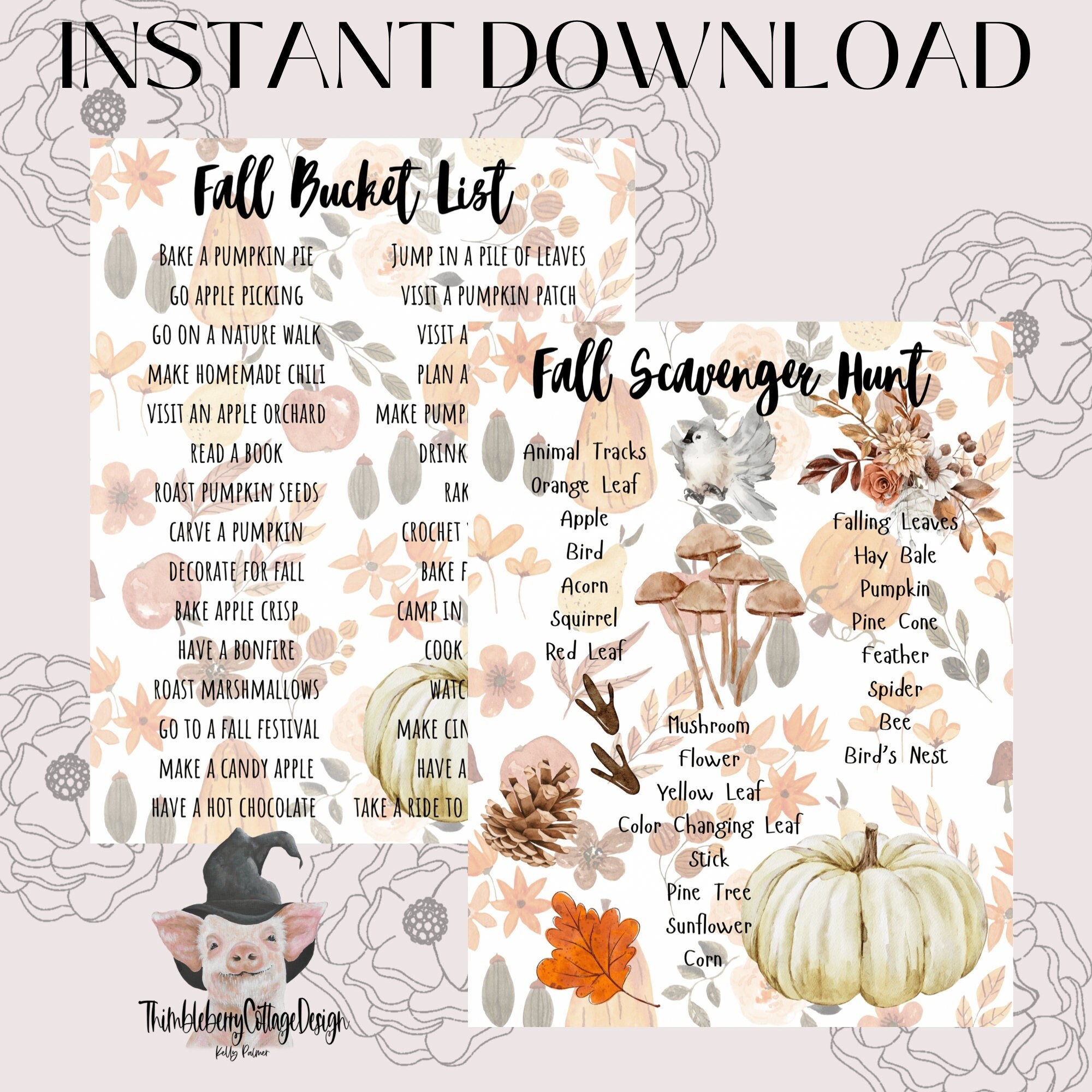 Fall Bucket List and Scavenger Hunt Bundle Instant Download - Etsy