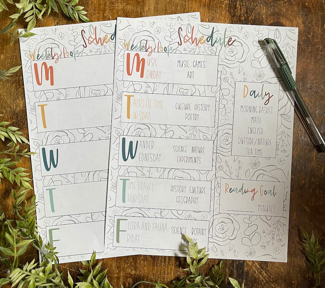Homeschool Loop Schedule Planner | Daily Rhythm | Block Schedule ...