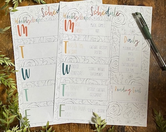 Daily Routine Template Daily Schedule Printable Homeschool - Etsy