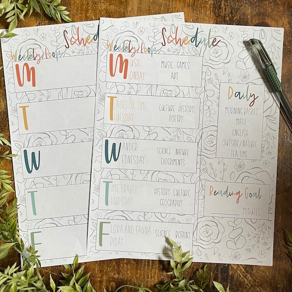 Homeschool Schedule - Etsy