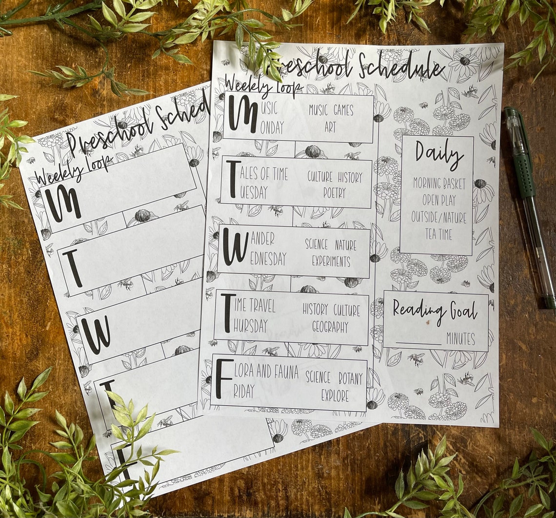Preschool Homeschool Planner Pack Loop Schedule Template - Etsy