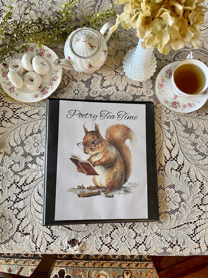 Poetry Tea Time Printable Planner | Activity Cards and Flash Cards - Etsy