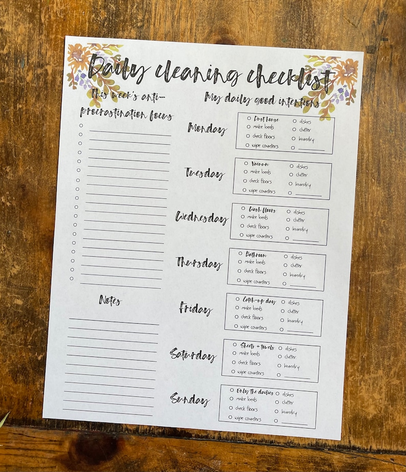 Whole House Fall Cleaning Checklist Bundle Daily Weekly - Etsy
