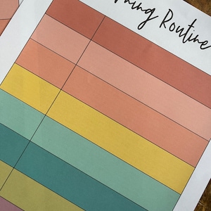 Morning Routine Printable for Kids, Students, and Homeschool Rainbow ...