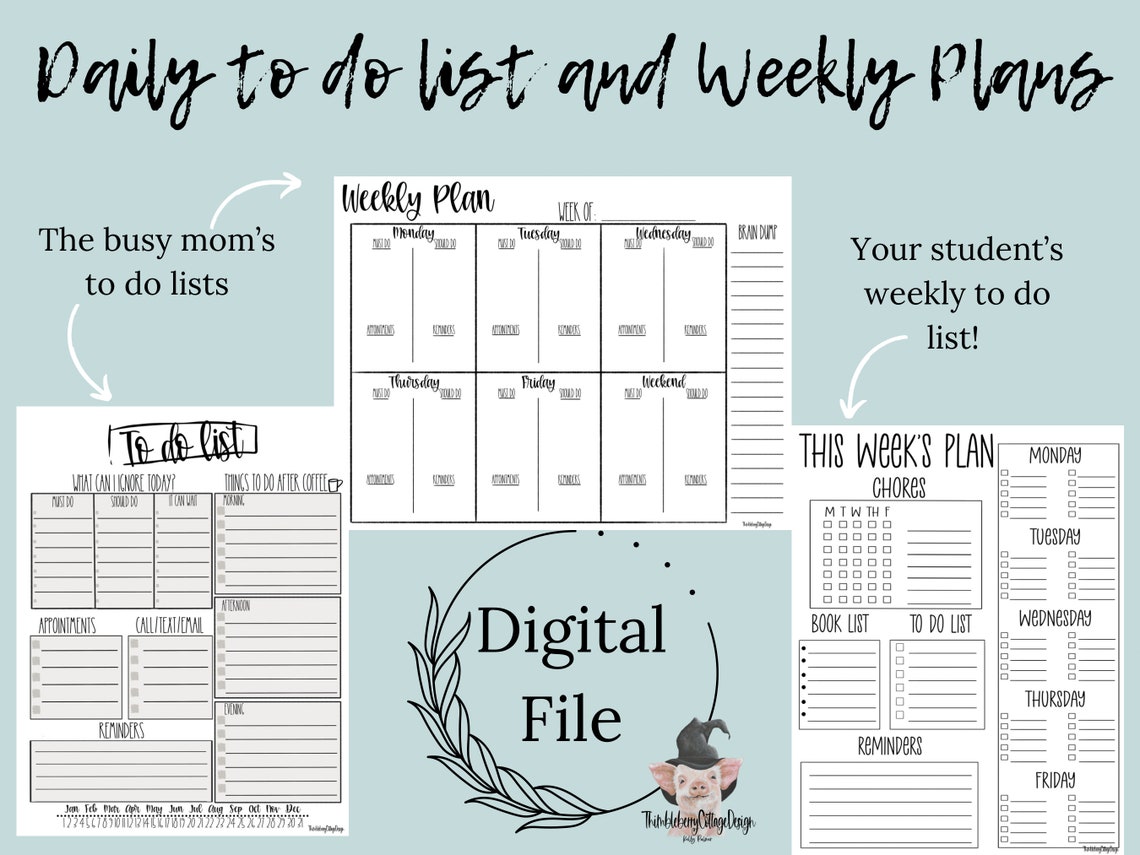 Homeschool Planner Printable Loop Schedule Bundle | Daily Rhythm Template | Morning Basket | Tea ...