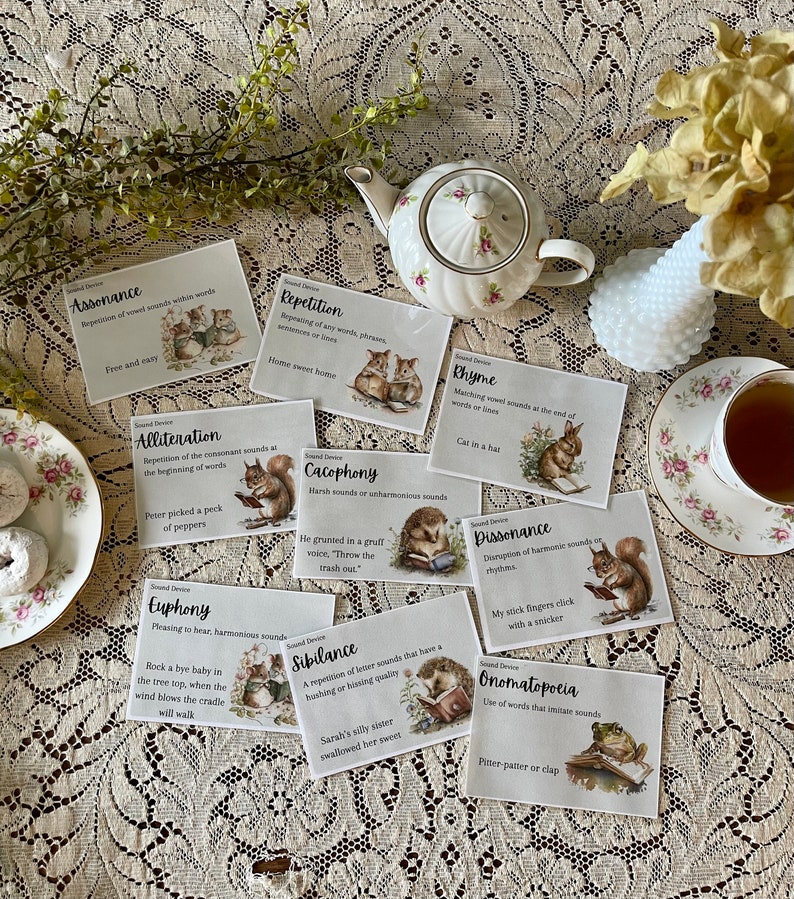 Poetry Tea Time Printable Planner | Activity Cards and Flash Cards - Etsy