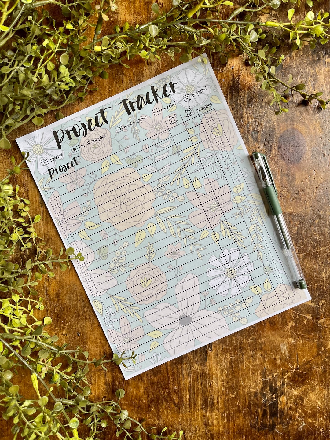 Arts and Craft Project Tracker Digital Download | Craft Planner ...