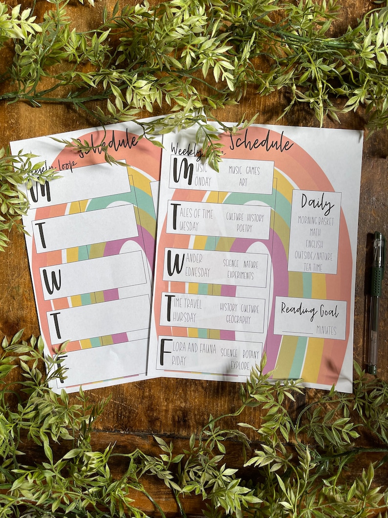 Homeschool Loop Schedule and Daily Rhythm Planner Printable Bundle ...
