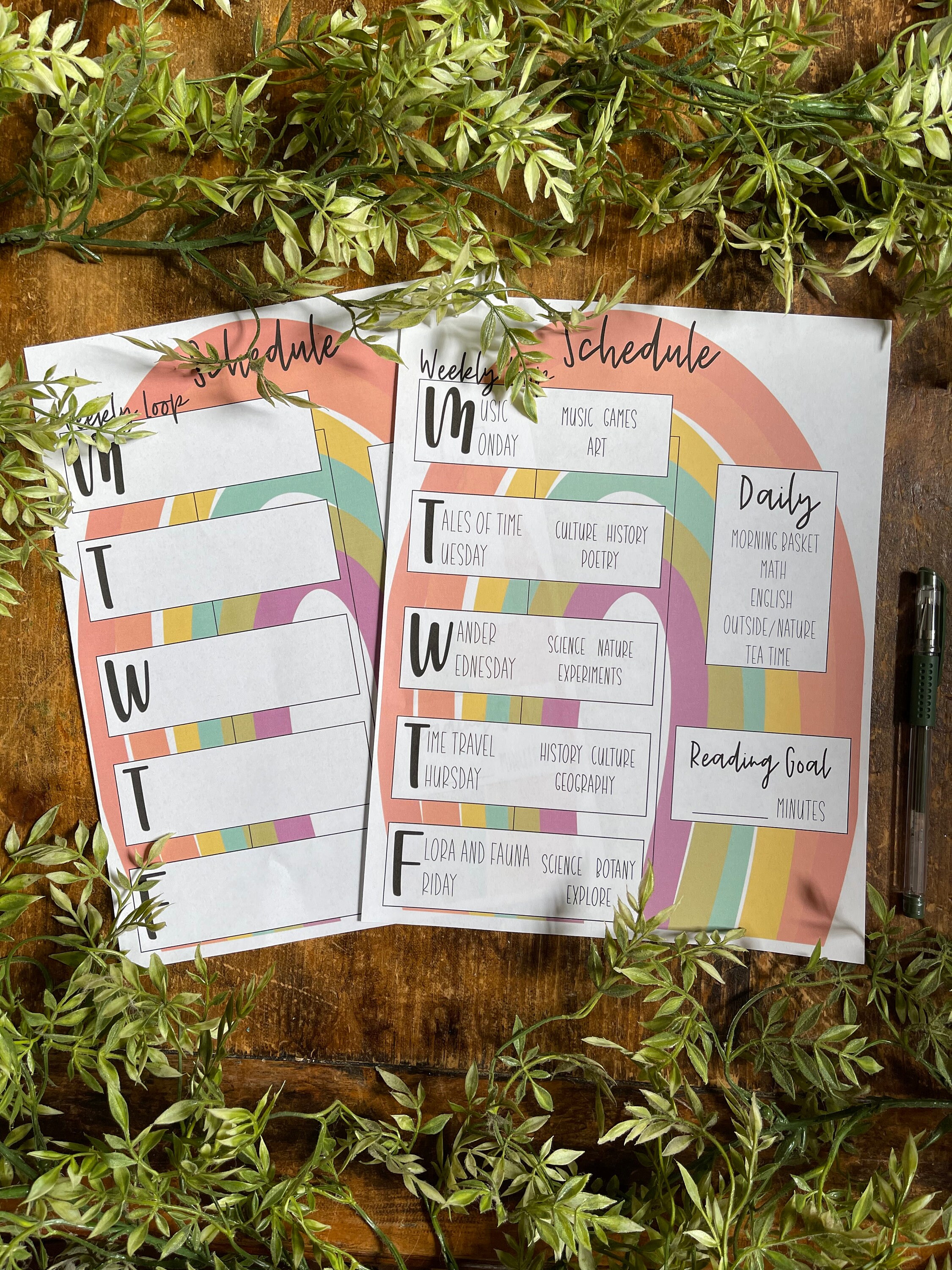 Homeschool Loop Schedule and Daily Rhythm Planner Printable Bundle ...