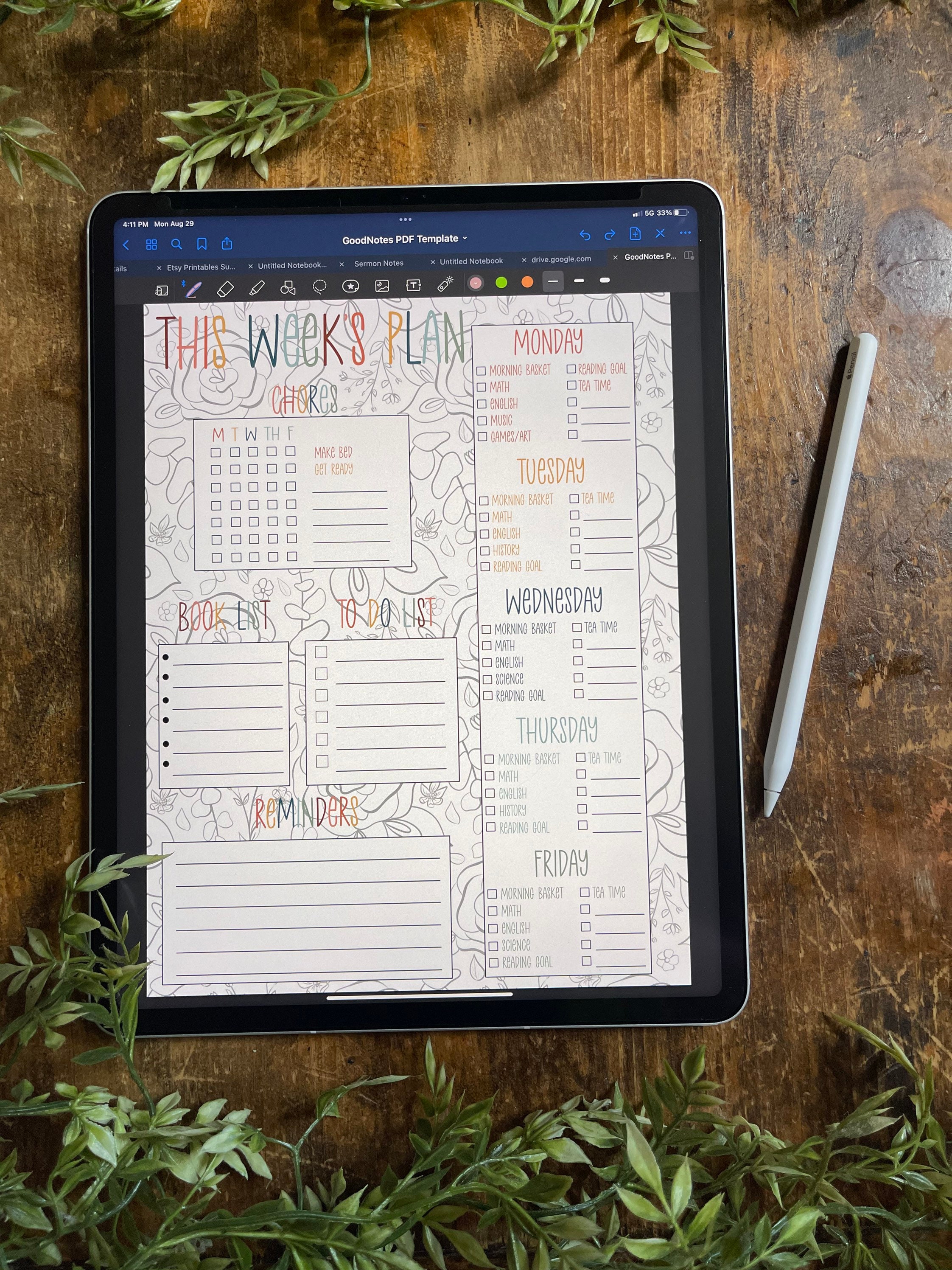 Boho Homeschool Weekly Planner | Printable Routine Page (digital ...