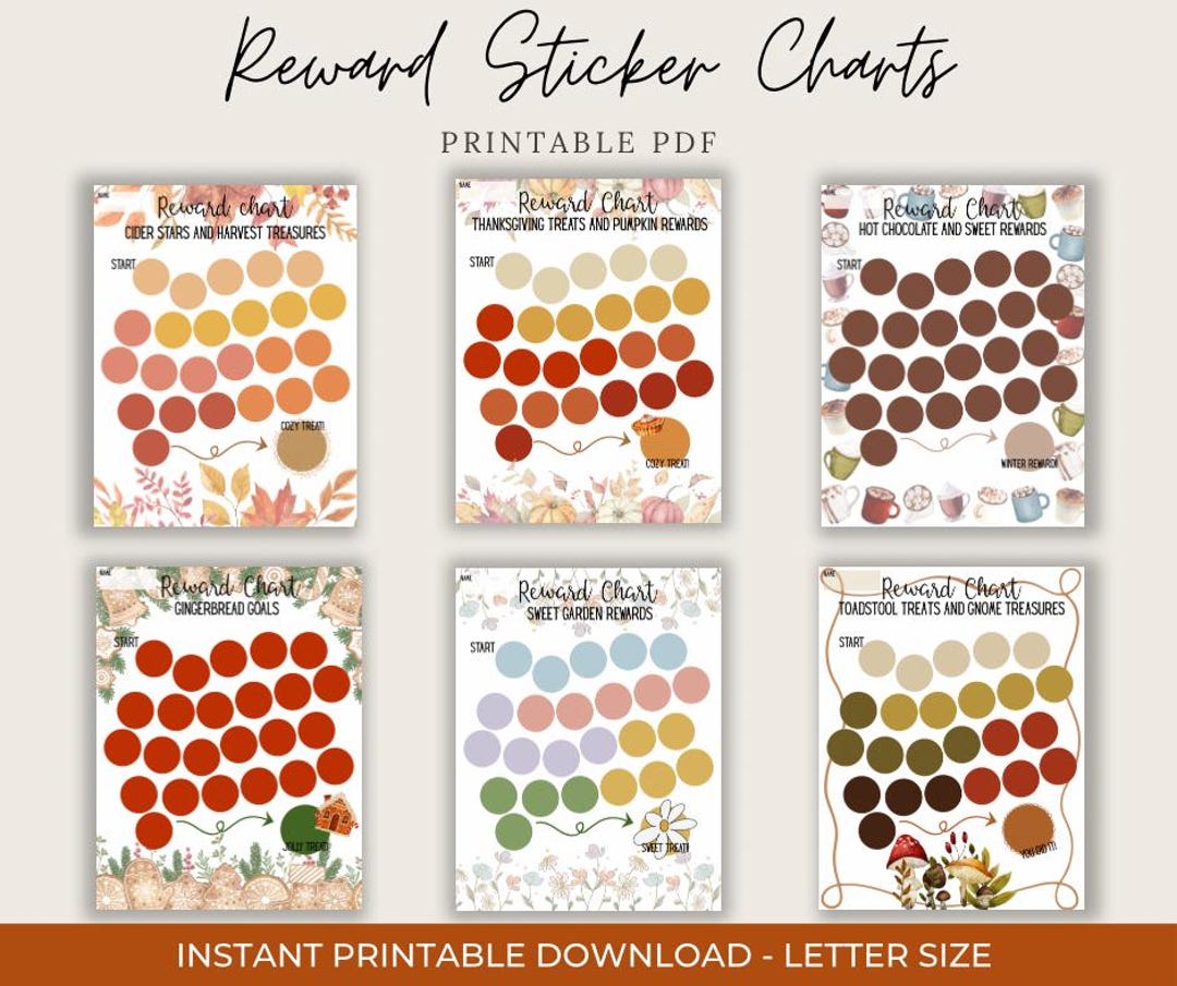 Seasonal Reward Chart Bundle | Printable Kids Behavior Chart ...