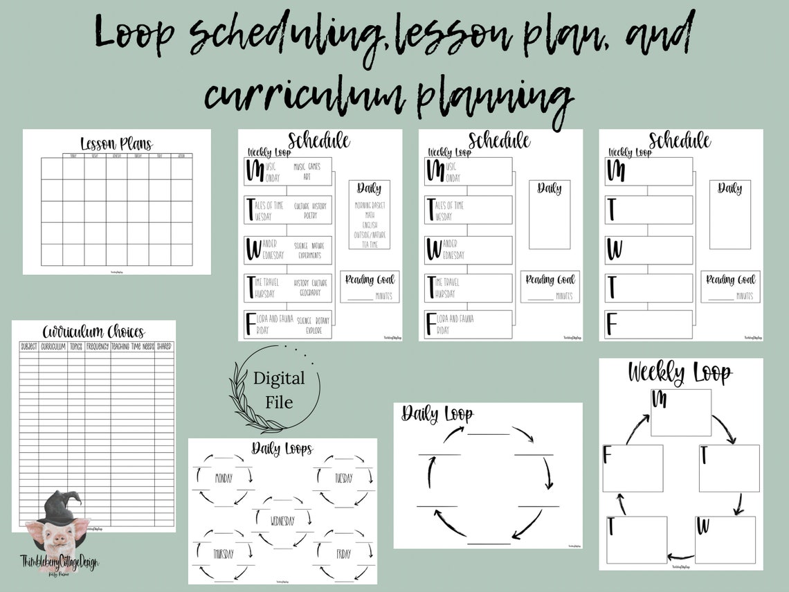 Homeschool Planner Printable Loop Schedule Bundle | Daily Rhythm ...