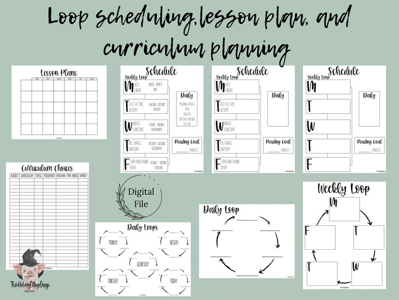 Homeschool Planner Printable Loop Schedule Bundle | Daily Rhythm ...