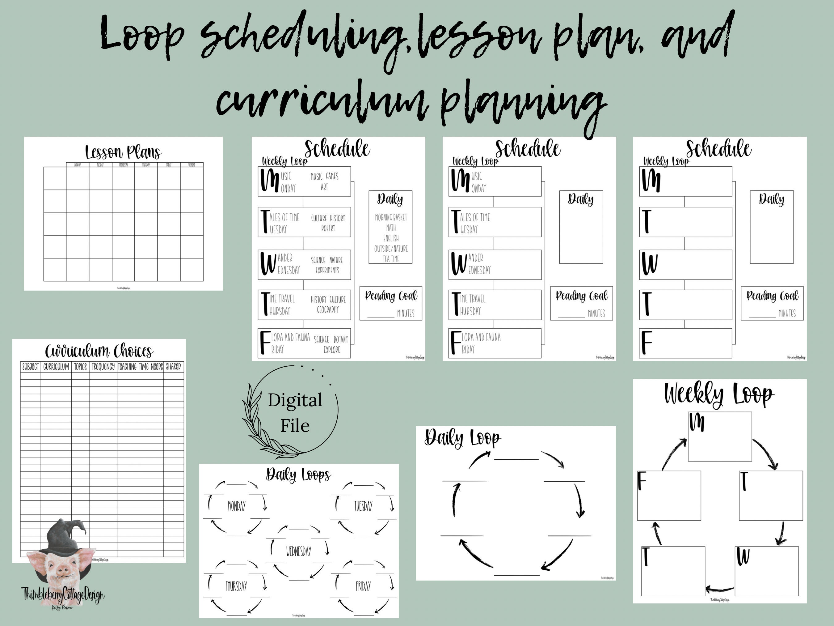 Homeschool Planner Printable Loop Schedule Bundle | Daily Rhythm ...