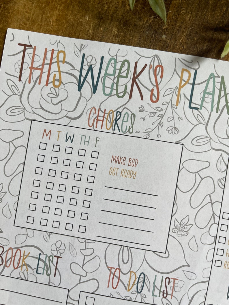 Boho Homeschool Weekly Planner | Printable Routine Page (digital ...