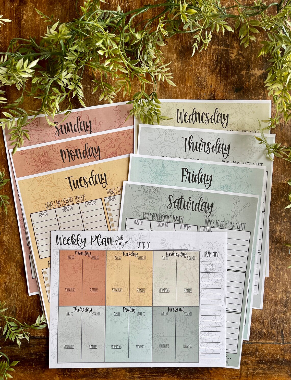 Daily Productivity Checklist Printable Undated Calendar - Etsy