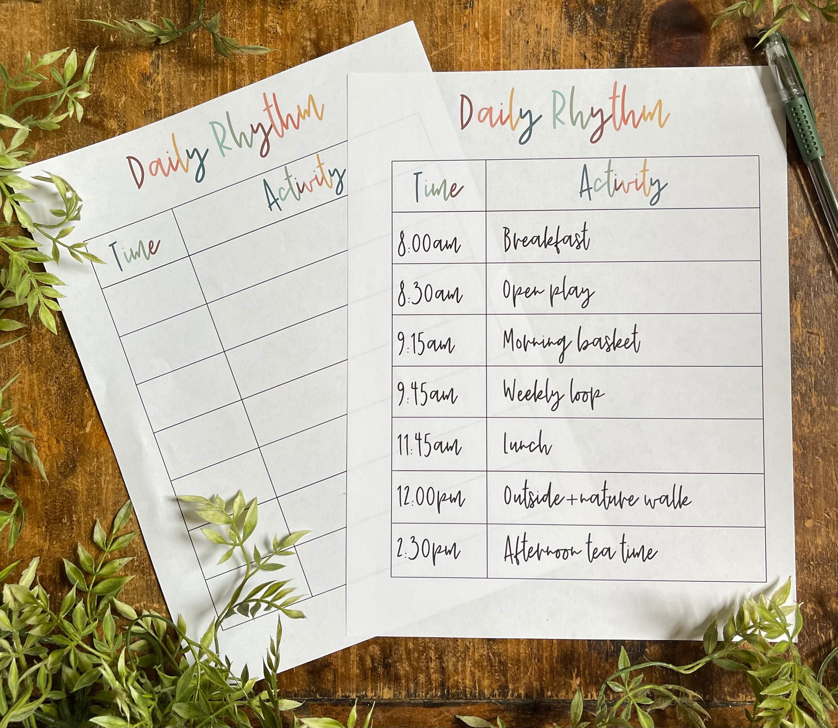 Preschool Minimalist Loop Schedule Homeschool Planner Bundle | Morning ...