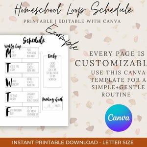 Homeschool Loop Schedule Printable | Editable Daily Planner (digital ...