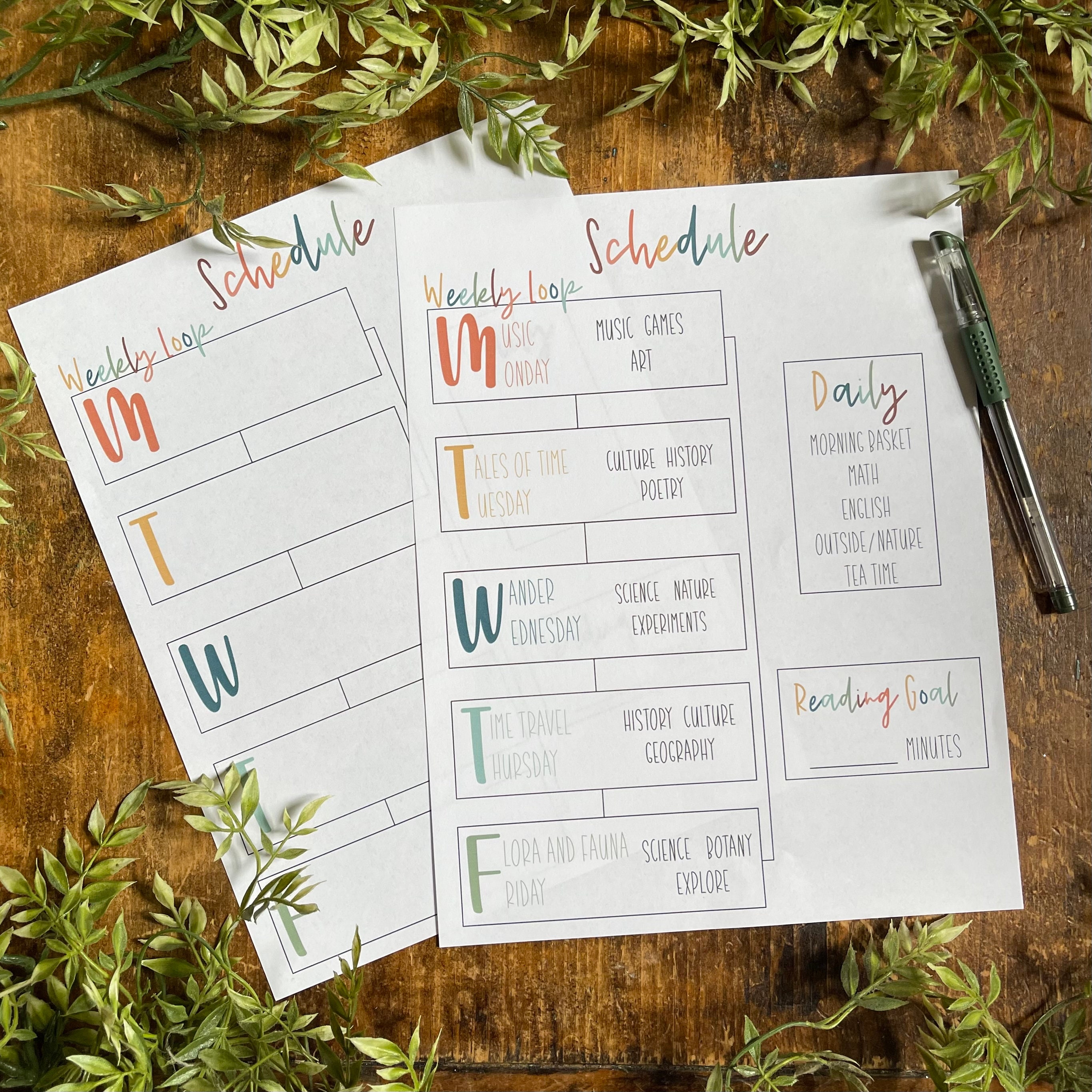 Minimalist Homeschool Loop Schedule Planner Bundle Daily - Etsy