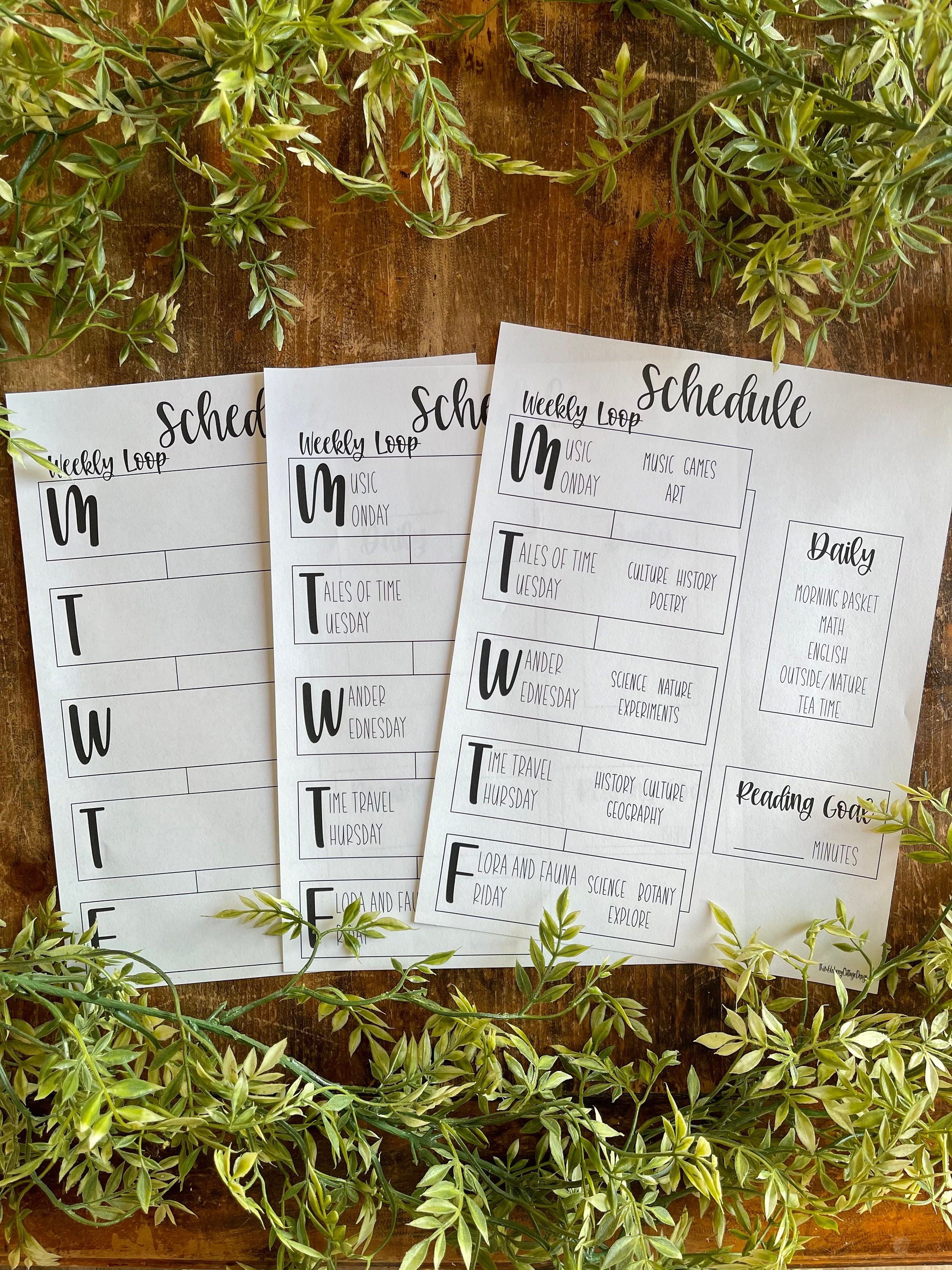 Homeschool Loop Schedule Printable | Daily and Weekly Loop Schedule ...