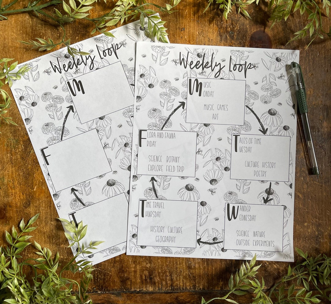 Preschool Homeschool Planner Pack Loop Schedule Template Printable ...