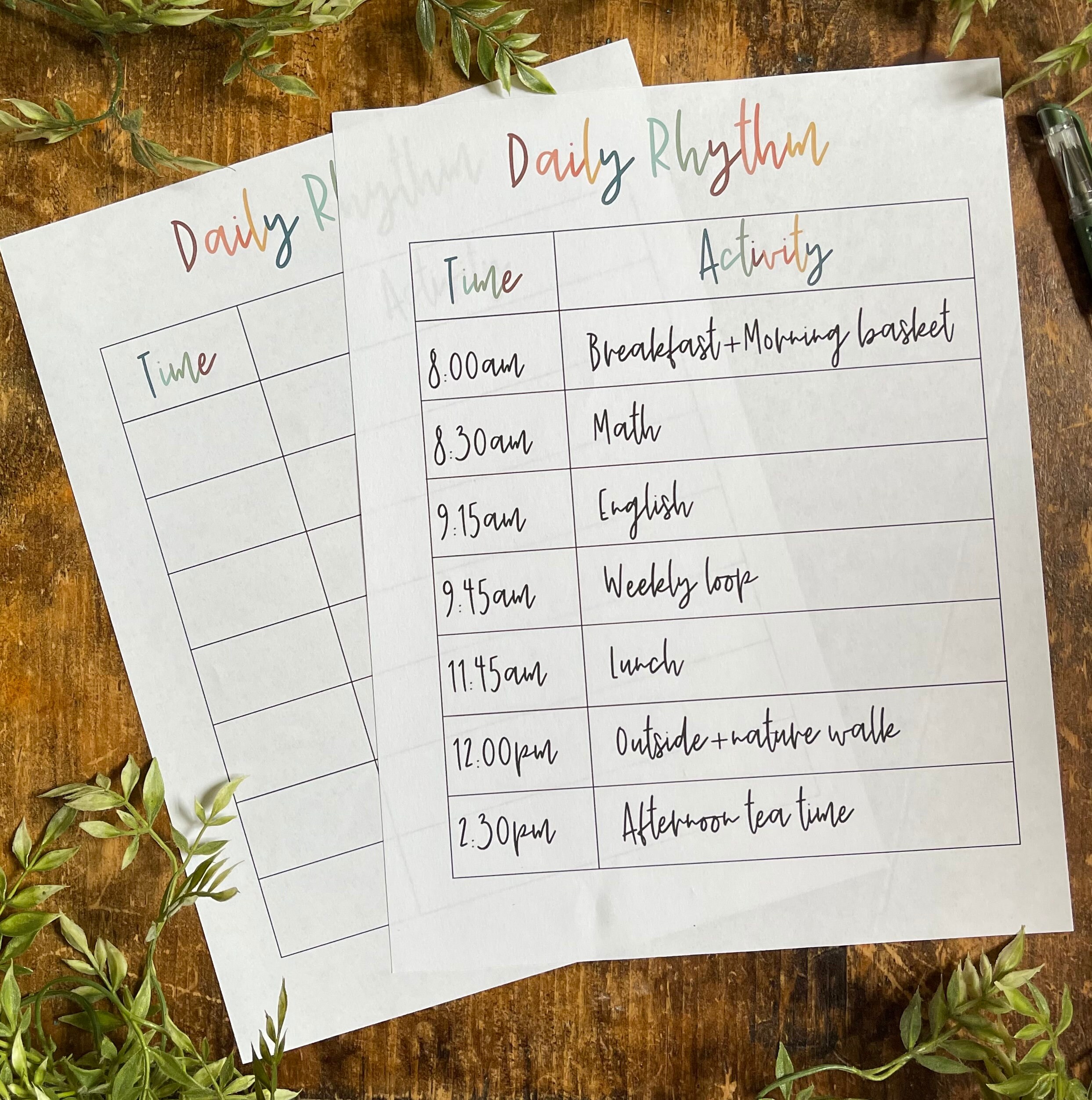 Minimalist Homeschool Loop Schedule Planner Bundle Daily - Etsy