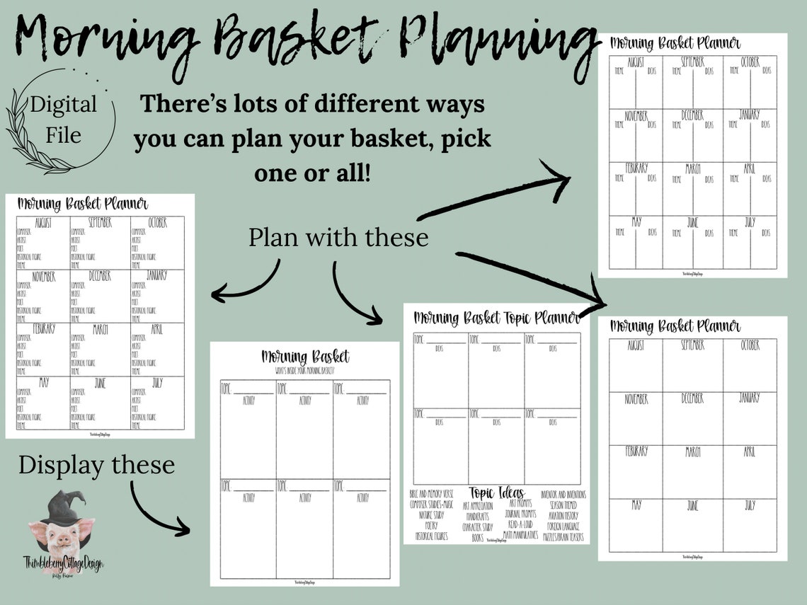 Homeschool Planner Printable Loop Schedule Bundle Daily Rhythm Template ...