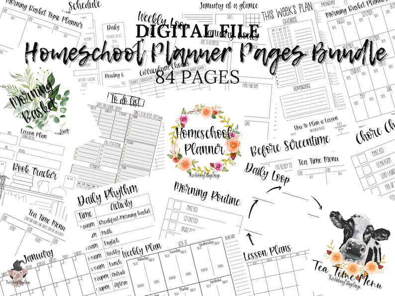 Homeschool Planner Printable Loop Schedule Bundle | Daily Rhythm ...