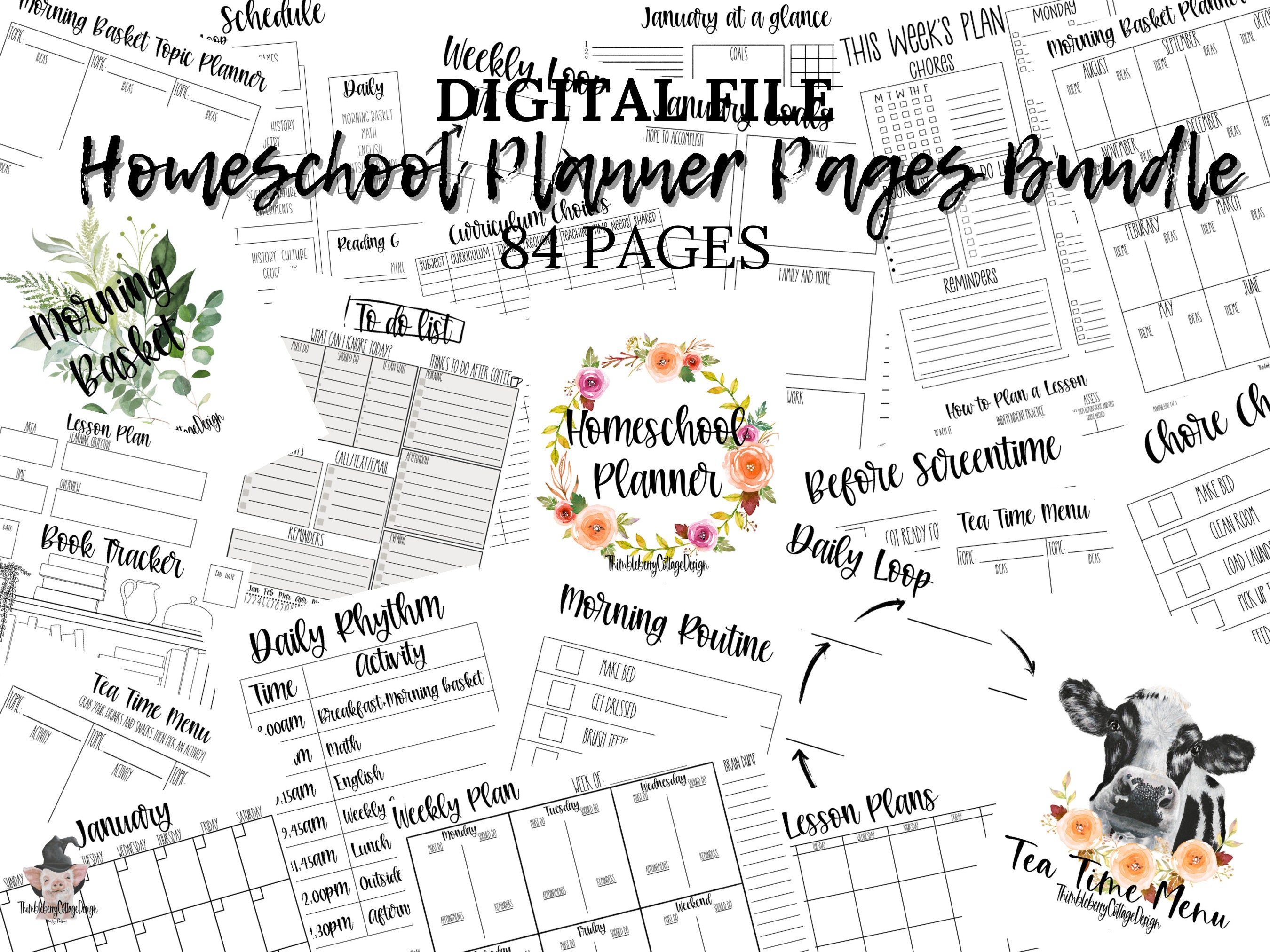Homeschool Planner Printable Loop Schedule Bundle | Daily Rhythm ...
