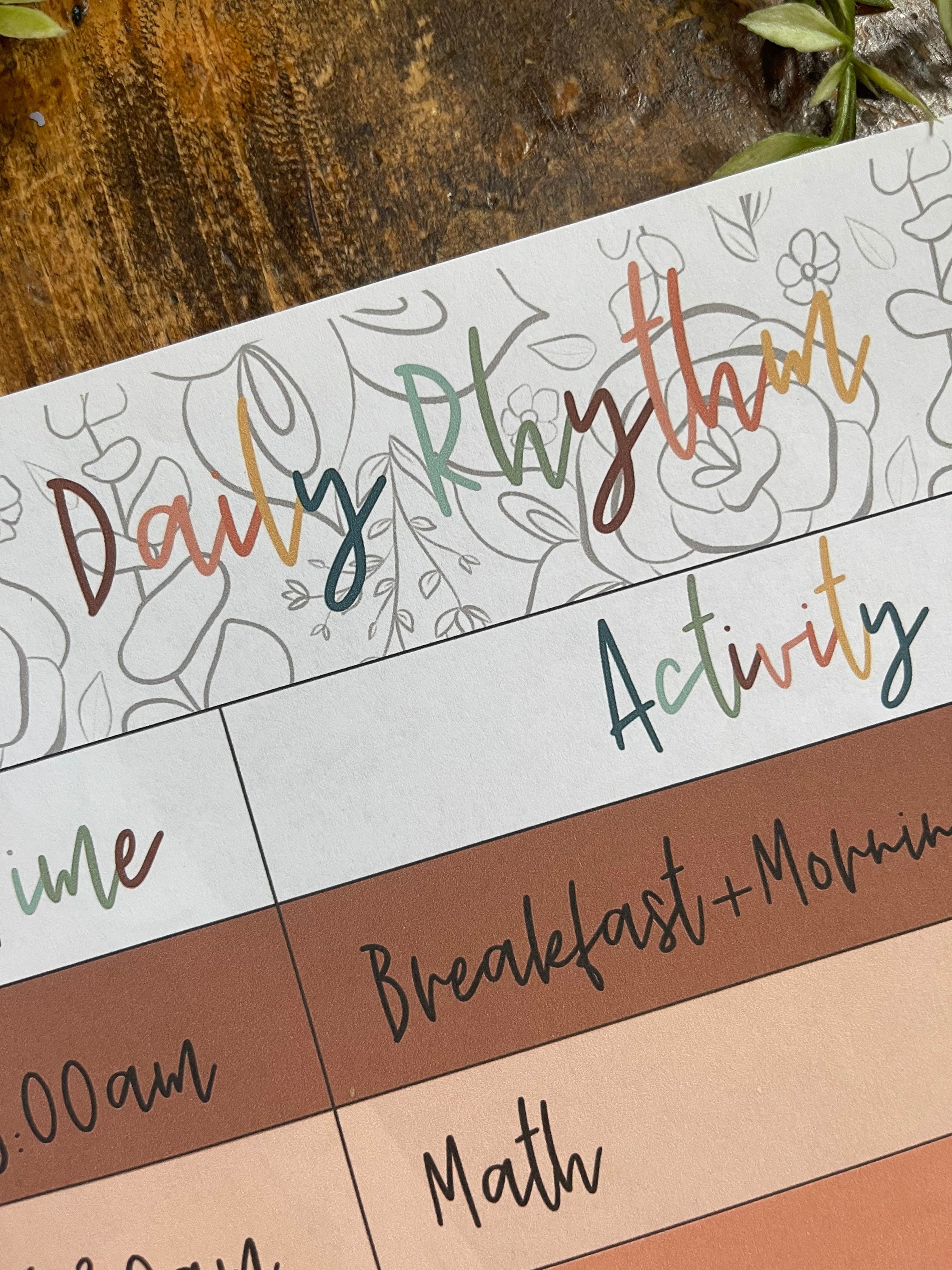 Homeschool Daily Rhythm Schedule Digital Download Boho Homeschool ...