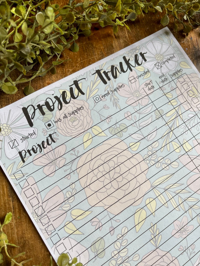 Arts and Craft Project Tracker Digital Download | Craft Planner ...