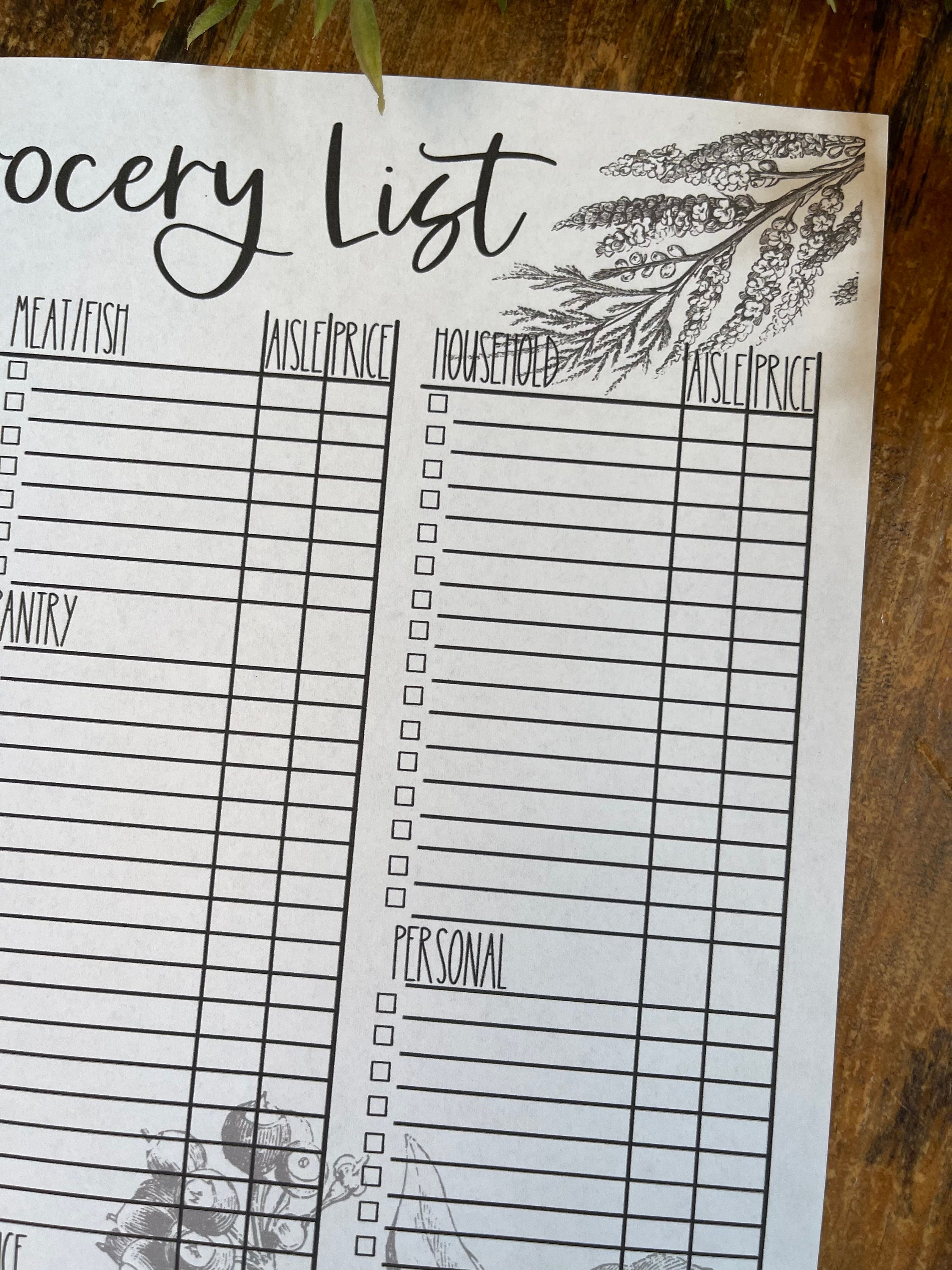 Grocery Checklists & Organizer Printable - Etsy