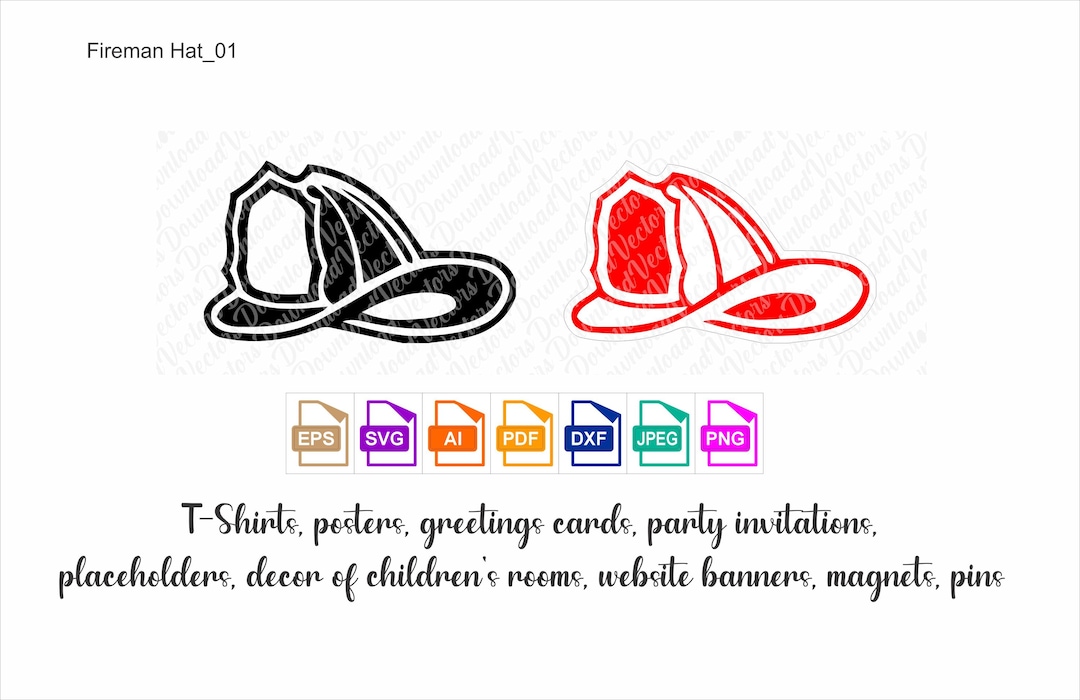 Fireman Hat _01 Fireman Hat Firefighter Helmet Eps Fireman Hat Svg Ai ...