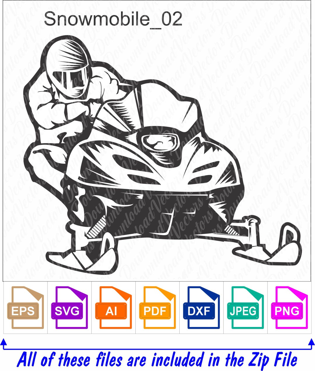 Snowmobiles 02 SVG Ai Pdf Circut Vinyl Print Clipart Silhouette Digital ...