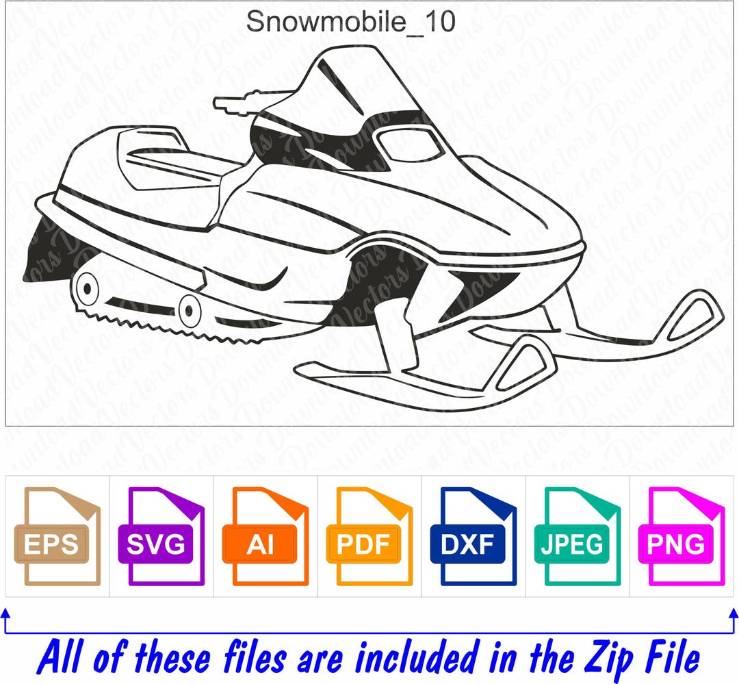 Snowmobiles 10 SVG Ai Pdf Circut Vinyl Print Clipart Silhouette Digital ...