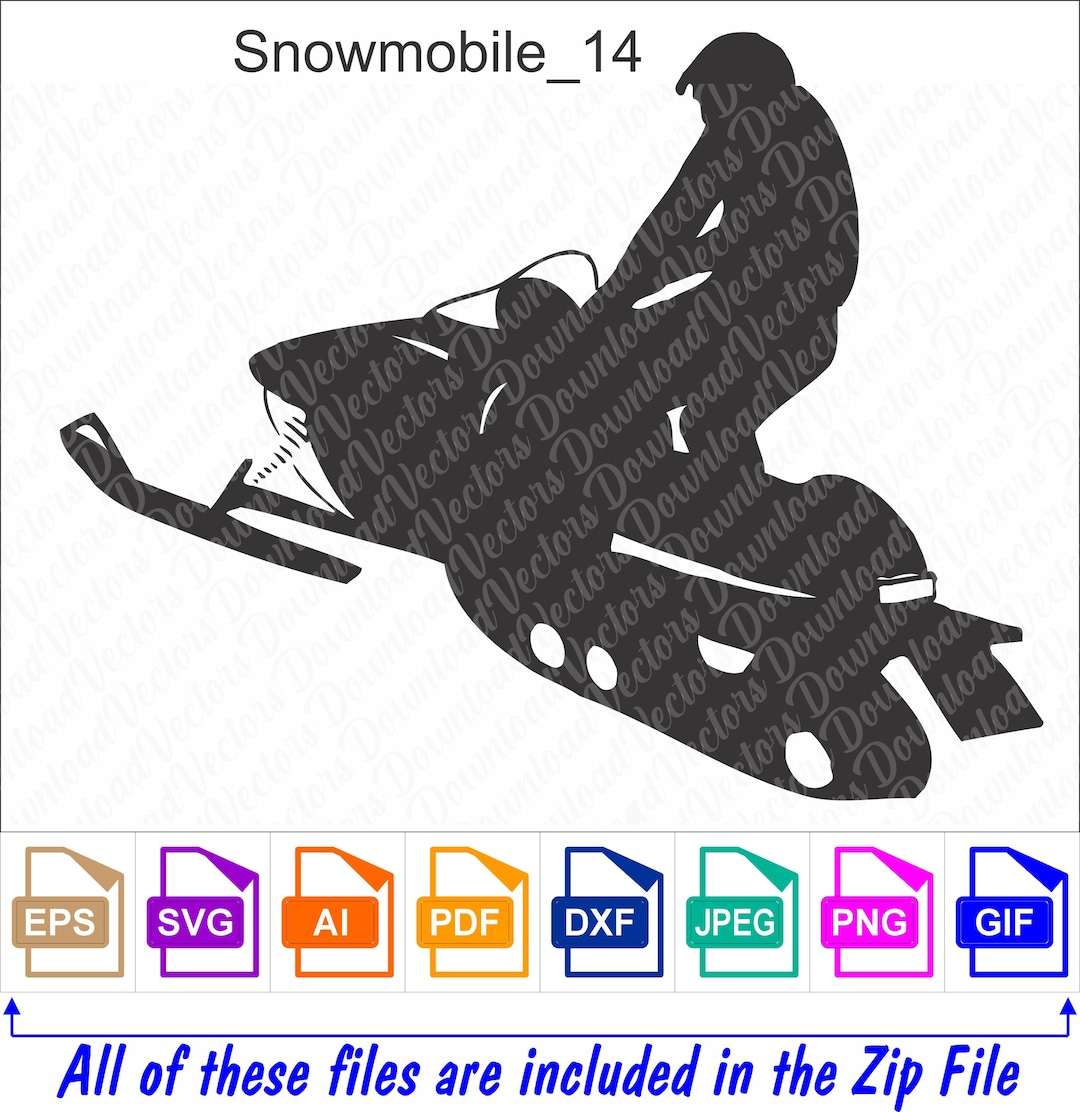 Snowmobiles 14 SVG Ai Pdf Circut Vinyl Print Clipart Silhouette Digital ...