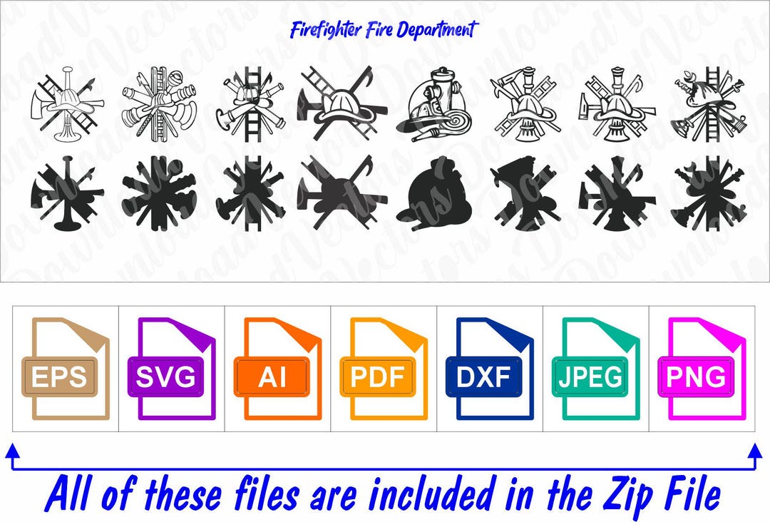 Fire Fighter Depart Firemen Horn Pike Pole Axe SVG Clip Ai Eps Png ...