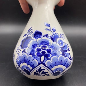 Vintage Delft Blue Belly Vase Floral Design by Heinen Delfts Blauw - Etsy