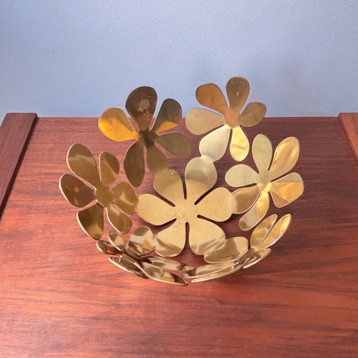 Vintage Ikea Stockholm Shiny Brass Tone Flower Metal Decorative Daisy ...