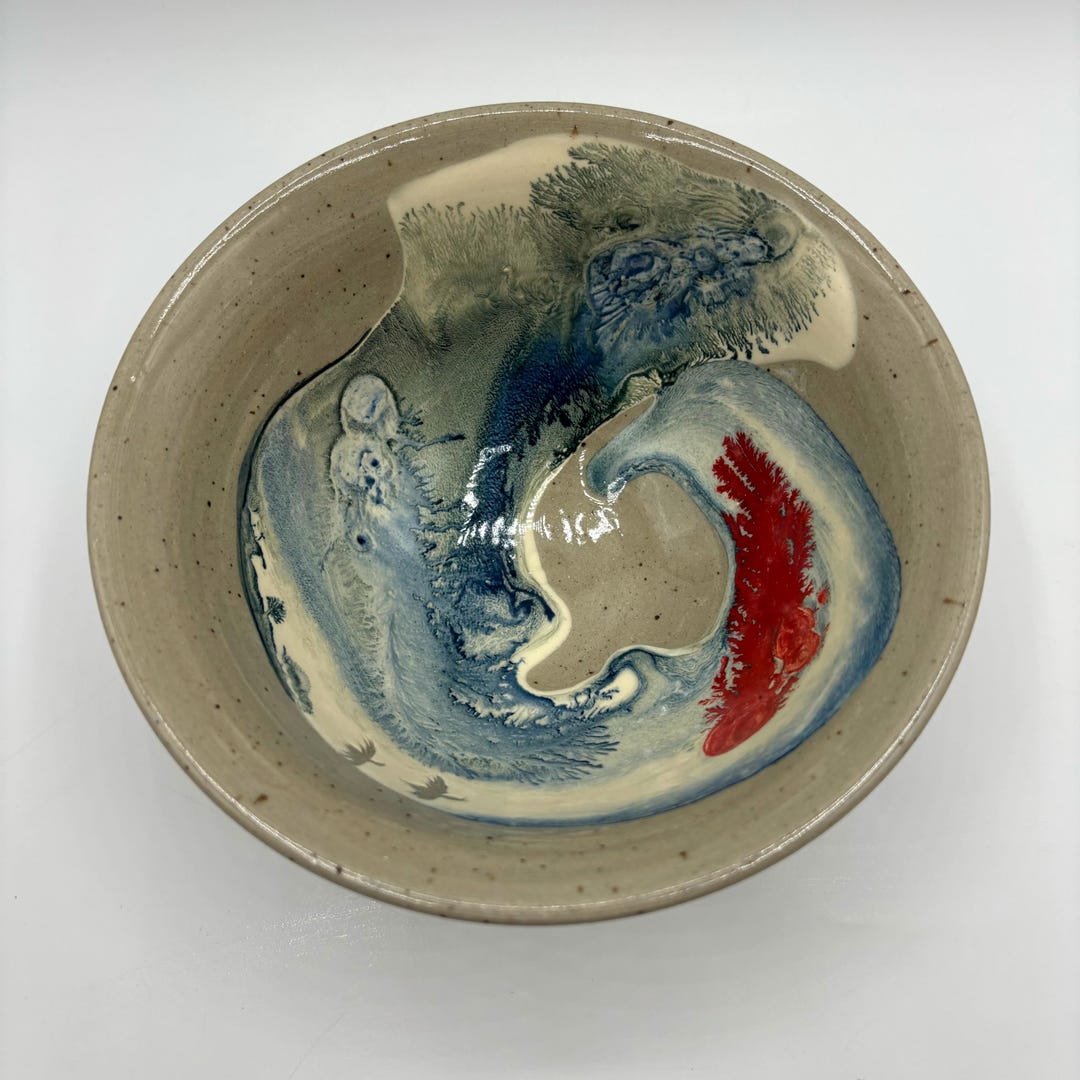 Vintage Canadian Studio Art Pottery Mocha Diffusion Unha Hill Pottery Bowl, Nature Inspired ...