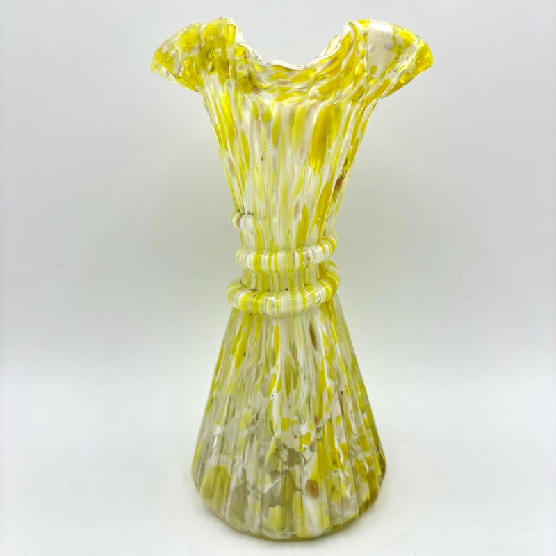Ruffled Glass Vase - Etsy